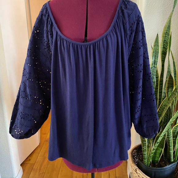 Chelsea & Theodore | Tops | Chelsea Theodore Navy Blue Long Sleeve ...